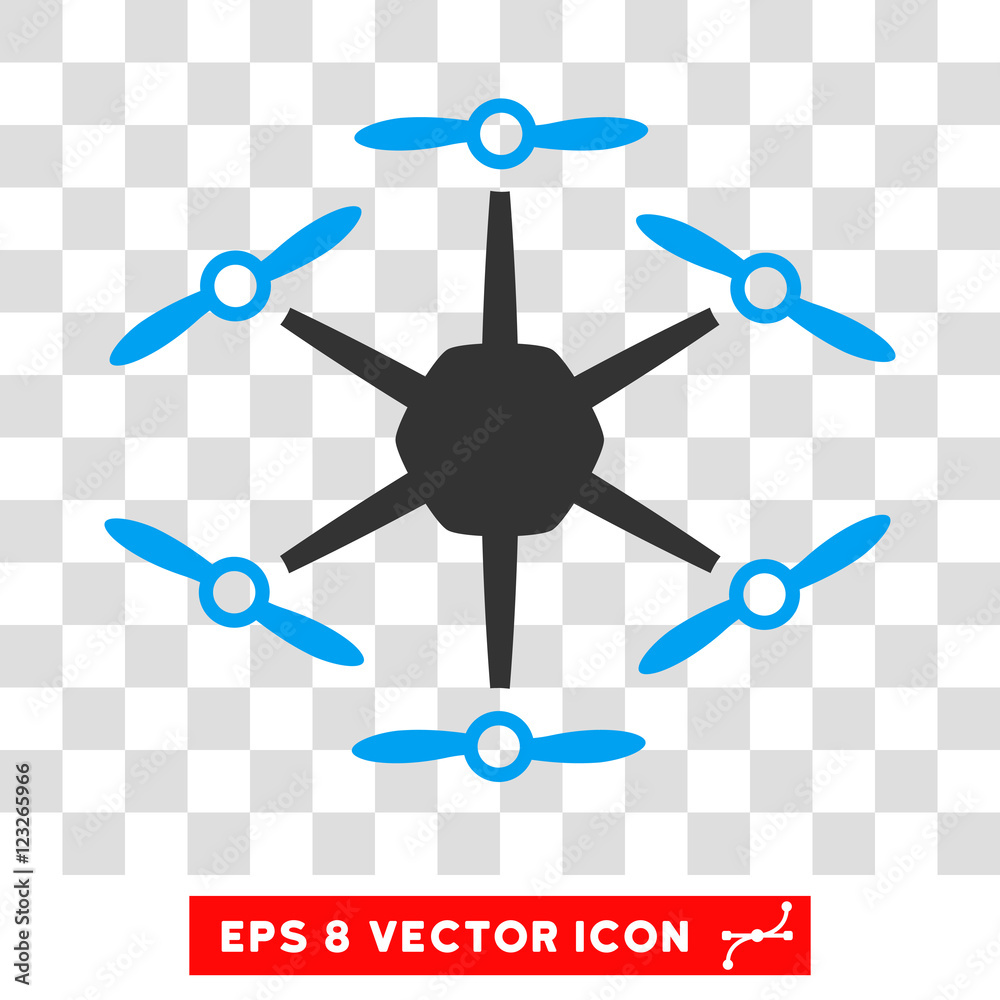 Vector Hexacopter EPS vector pictogram. Illustration style is flat ...