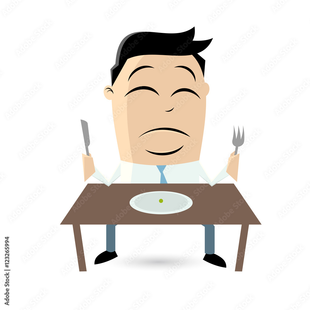 sad cartoon man on diet Stock Vector | Adobe Stock