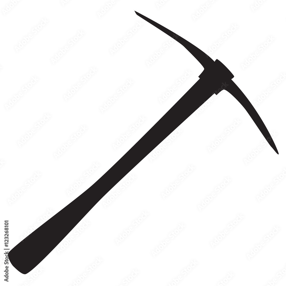 pickaxe black silhouette vector illustration vector de Stock | Adobe Stock