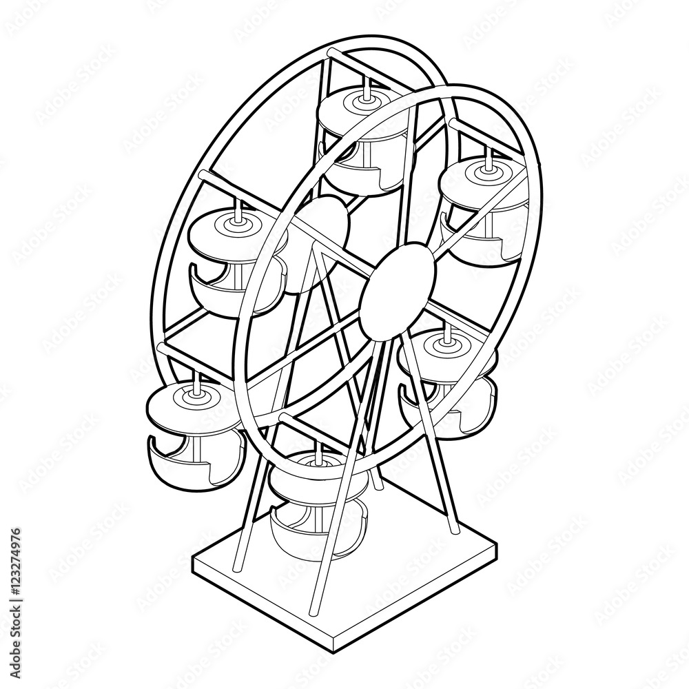 Ferris wheel icon. Outline illustration of ferris wheel vector icon for ...