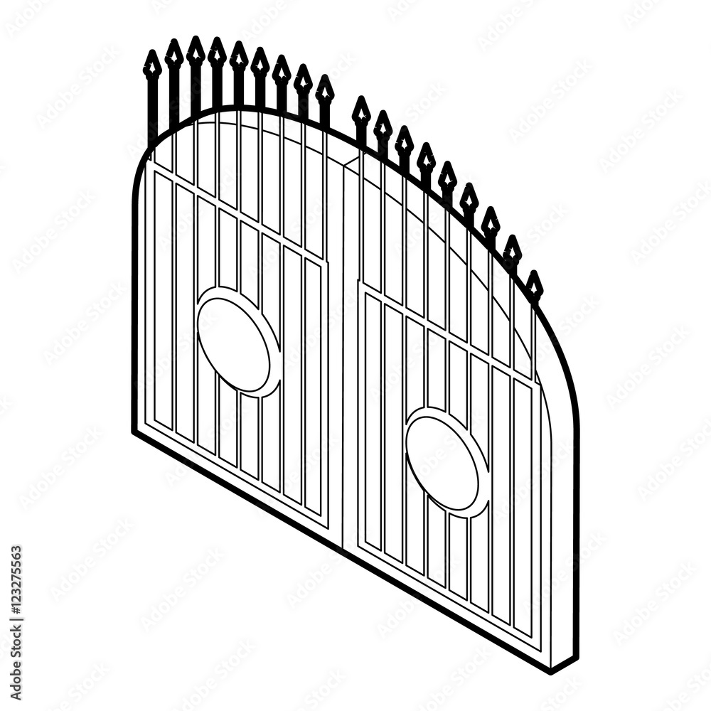 Gate icon. Outline illustration of gate vector icon for web Stock ...
