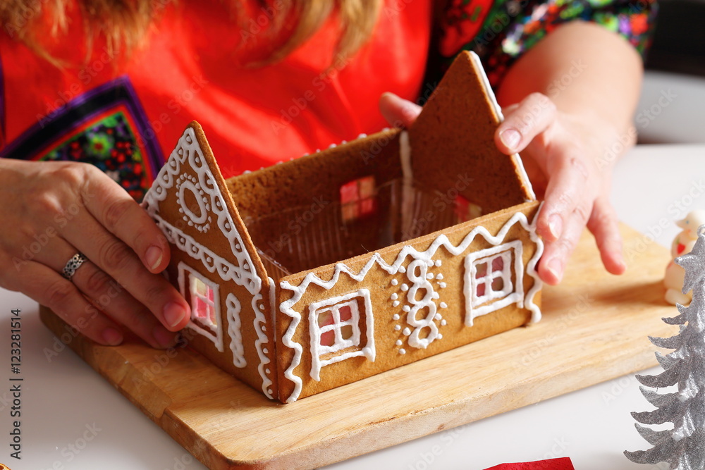 Making of gingerbread house Stock Photo | Adobe Stock