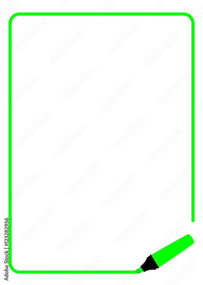 Green Highlighter Page Border Stock Vector | Adobe Stock