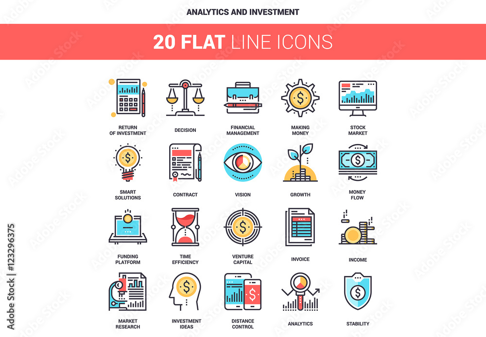 Investment Icons Set Stock Template | Adobe Stock