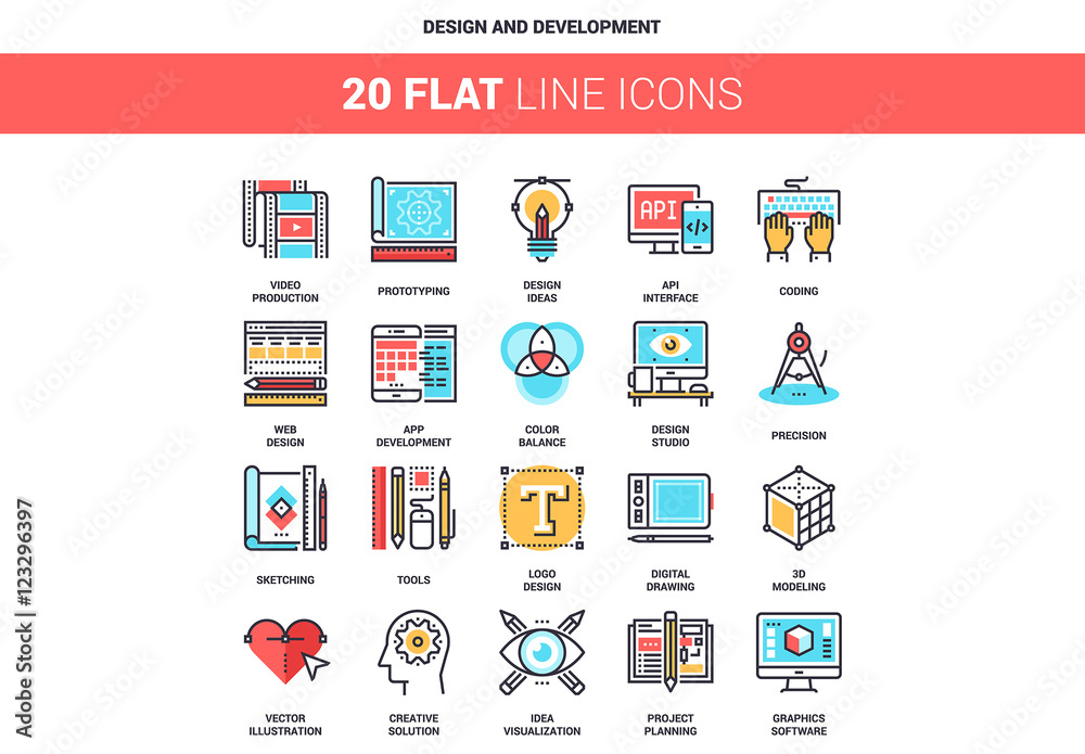 Deisgn and Development Icons Set Stock Template | Adobe Stock