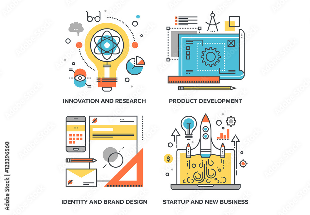 Startup Illustrations Set Stock Template | Adobe Stock