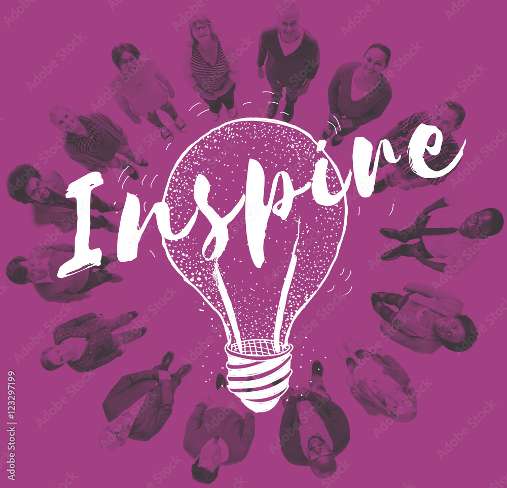 Inspire Inspiration Motivation Creative Creativity Concept Stock-Foto ...