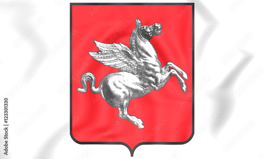 Tuscany coat of arms, Italy. 3D Illustration. Stock Illustration ...