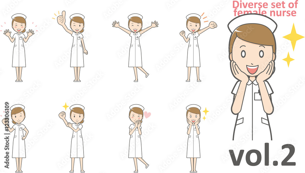 Diverse set of female nurse , EPS10 vector format vol.2 Stock Vector ...