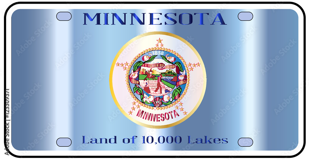 Minnesota License Plate Flag Stock Vector | Adobe Stock