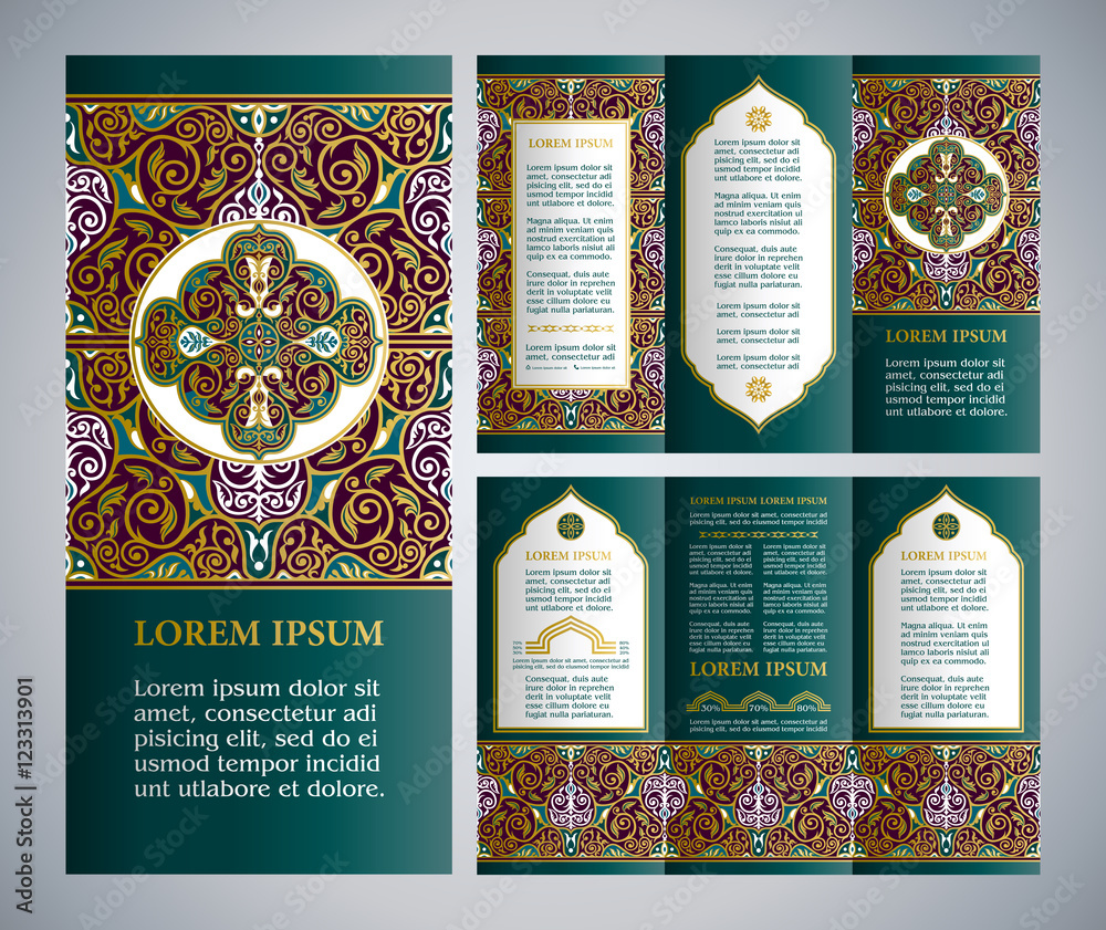 Vintage islamic style Vector brochure and A4 flyer design Stock Vector ...