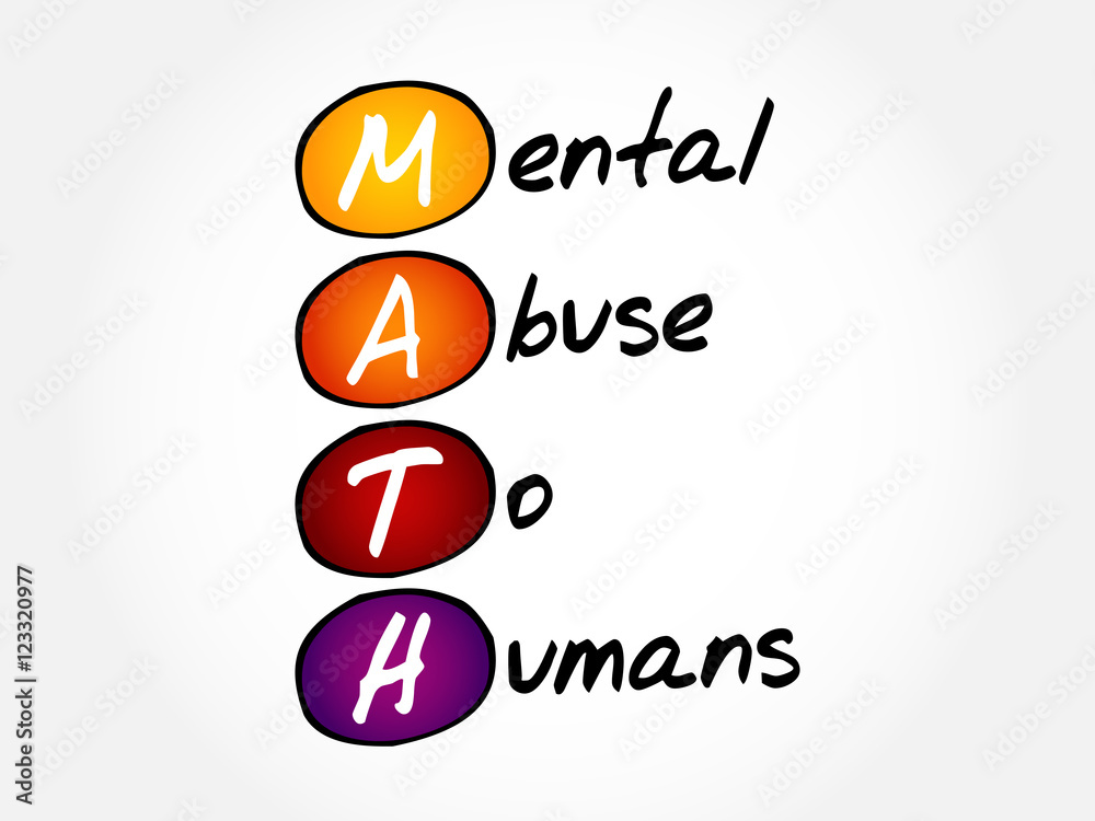 MATH - Mental Abuse To Humans, acronym concept Stock Vector | Adobe Stock