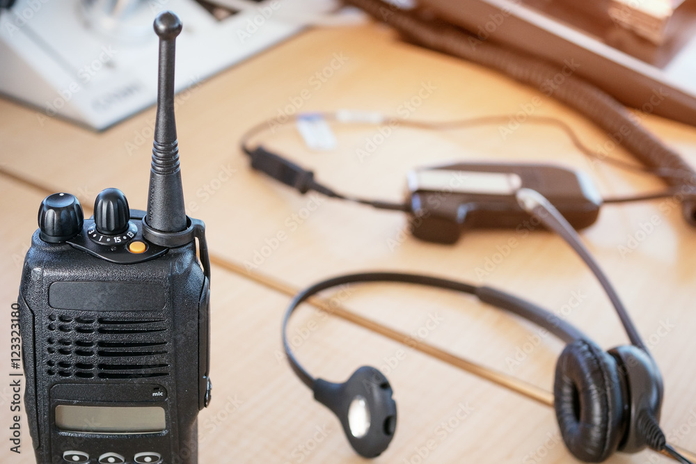 Radio equipment on the console Stock Photo | Adobe Stock