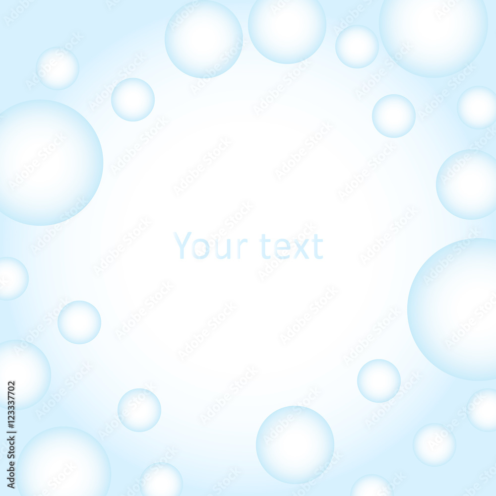 Cute background of blue bubbles for text Stock Vector | Adobe Stock