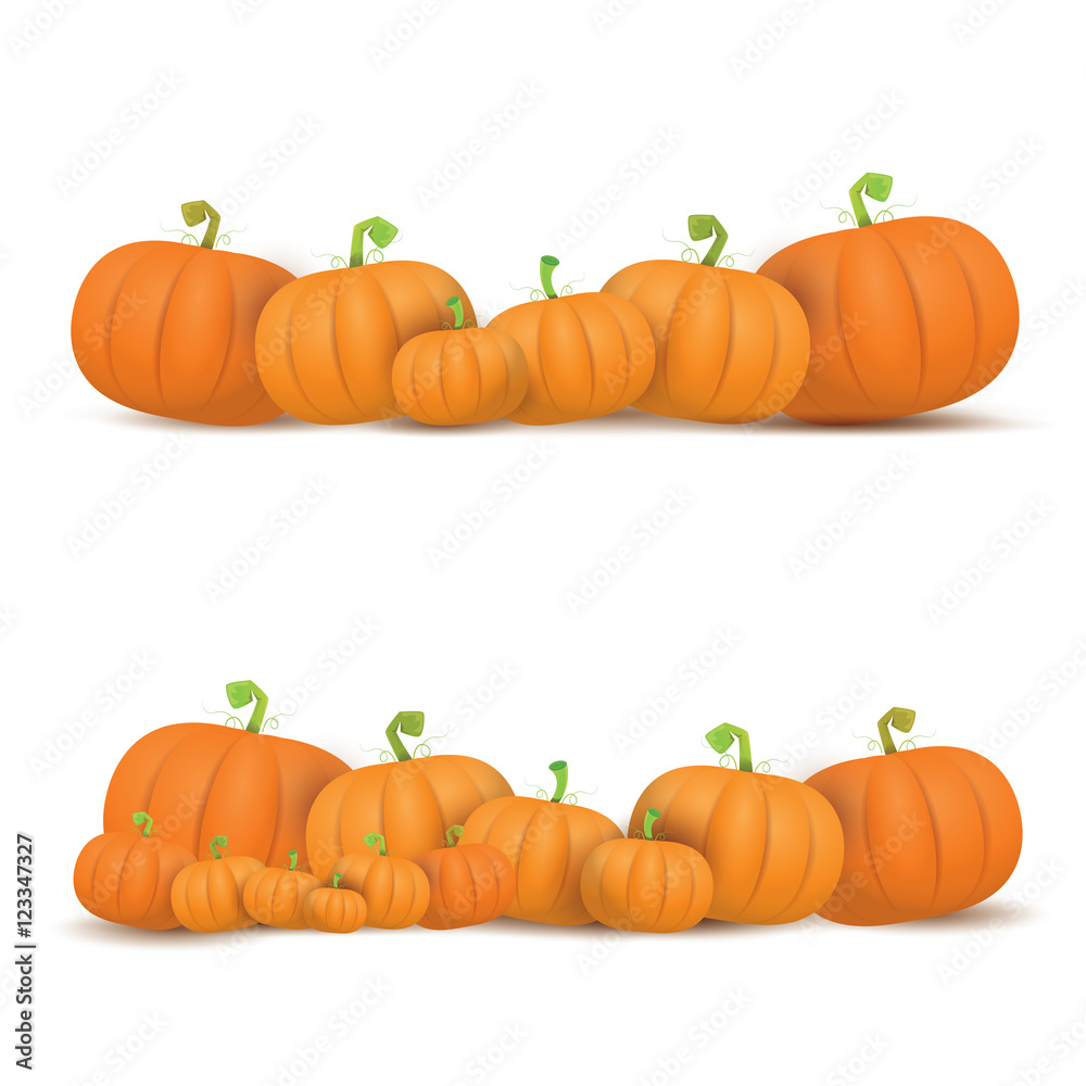 autumn vector pumpkins border design template Stock Vector | Adobe Stock