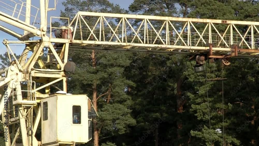 Working Construction Crane Stock Video Adobe Stock