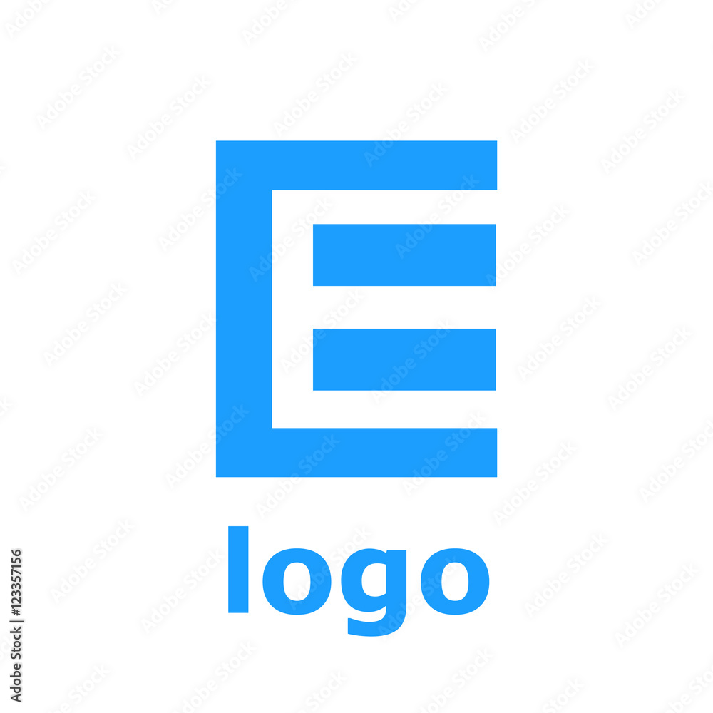 Logo E letter. Isolated on white background. Vector illustration Stock ...