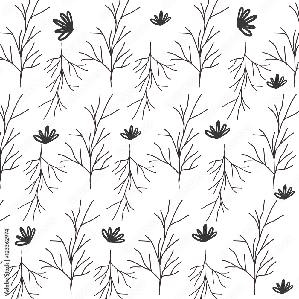 pattern of stem with multiple branches vector illustration Stock Vector ...