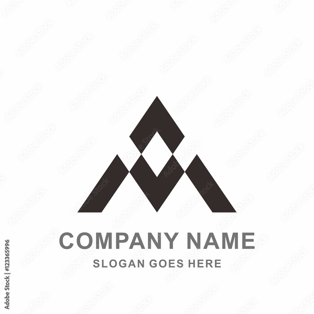 Monogram Letter A Geometric Triangle Line Vector Logo Design Template ...