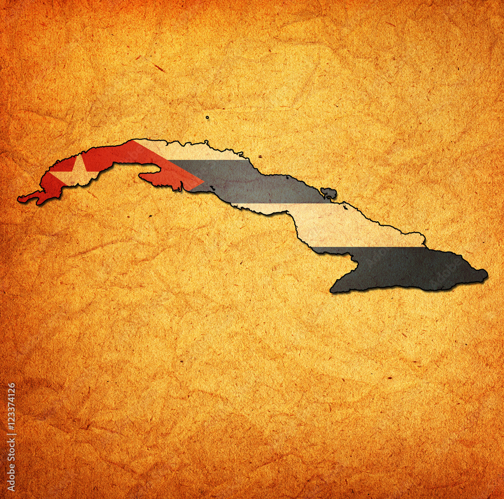 cuba territory with flag Stock Illustration | Adobe Stock
