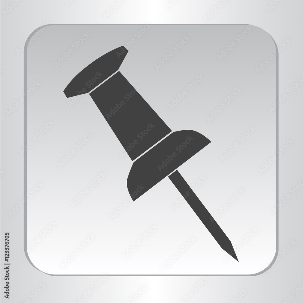 icon silhouette pin isolated vector illustration black icon Stock ...