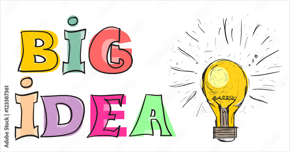 Big Idea Concept Background made with hand drawn sketches Stock Vector ...