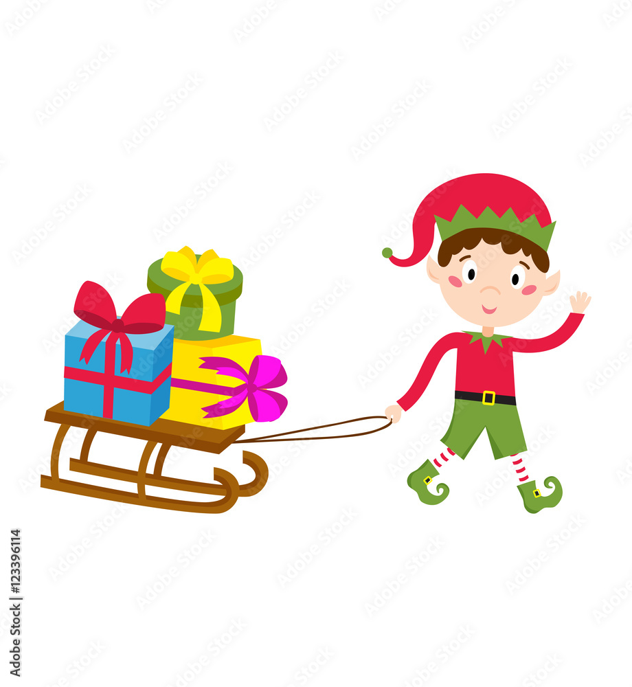 Elf helper vector illustration Stock Vector | Adobe Stock