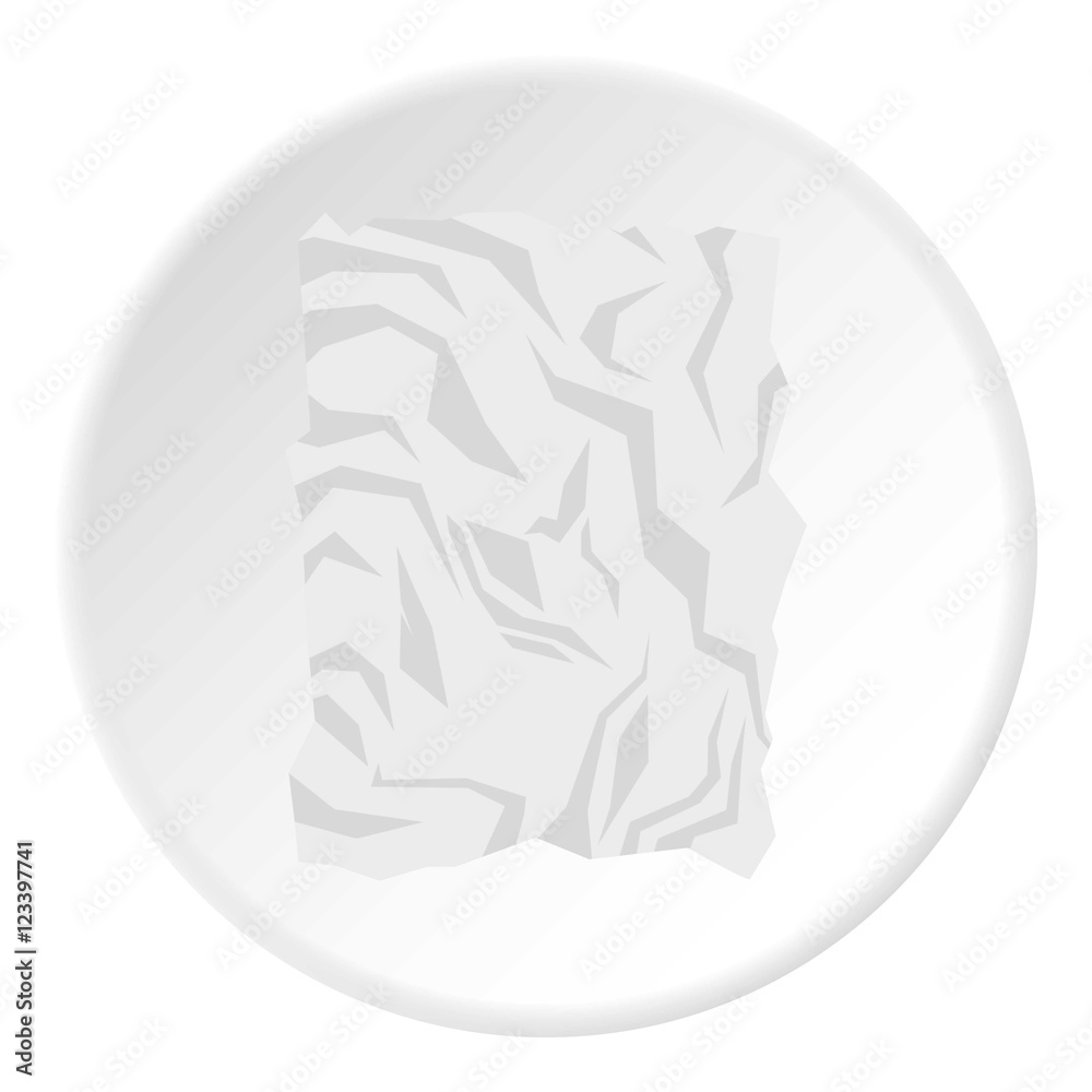 Crumpled paper icon. Flat illustration of crumpled paper vector icon ...