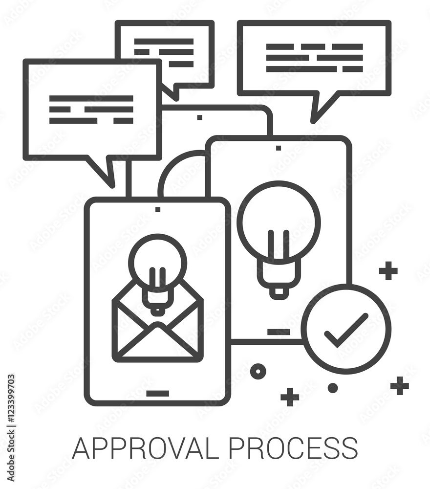 Approval process line infographic. Stock Vector | Adobe Stock
