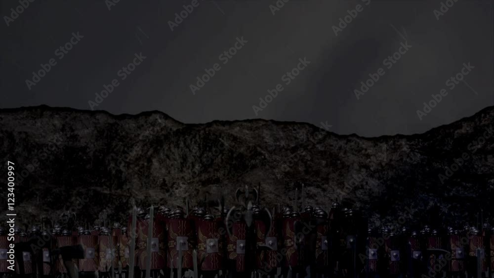 Roman Legion Battle Formation Standing In Front of an Army Before ...