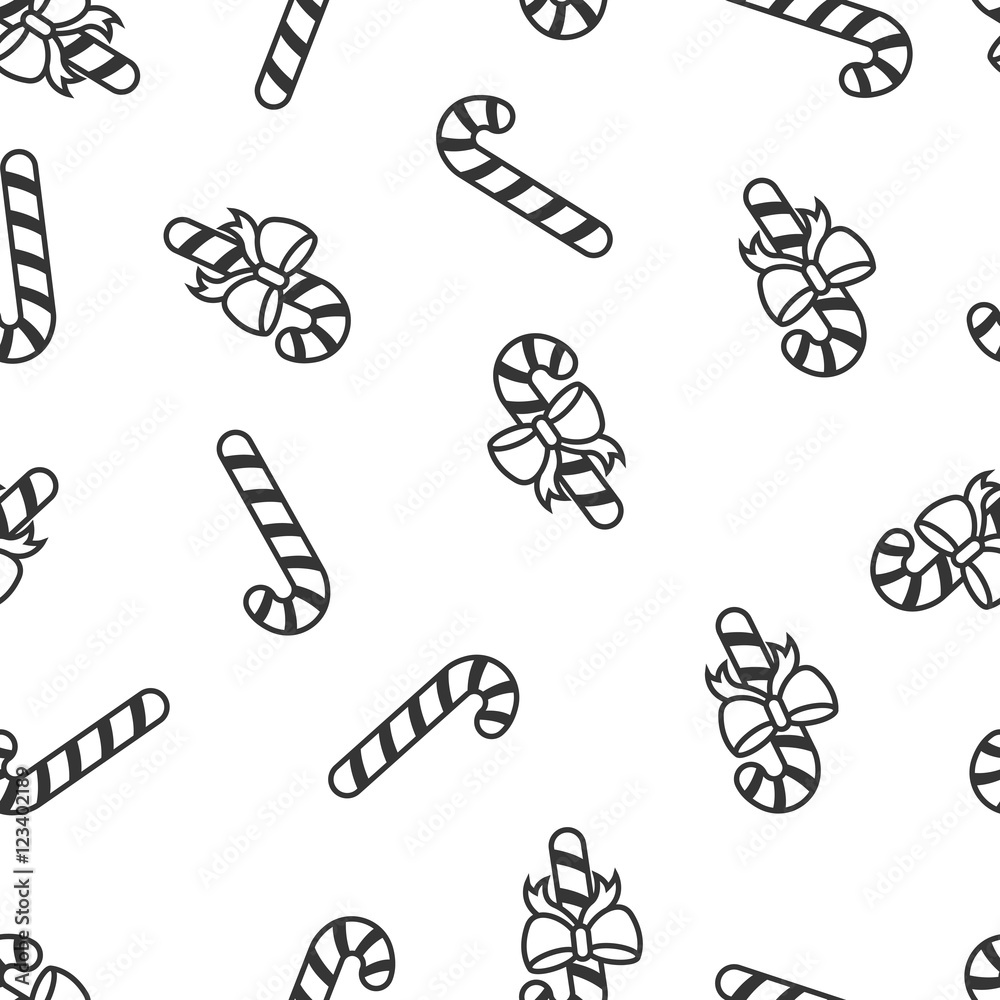 Christmas pattern seamless with cartoon lollipop with bow Stock Vector ...