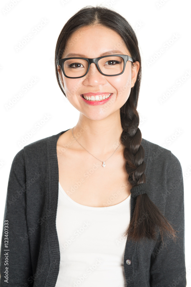 Young Asian female headshot Stock Photo | Adobe Stock