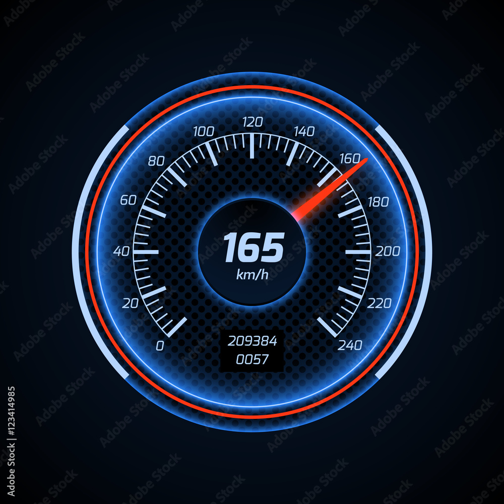 Realistic vector car speedometer interface Stock Vector | Adobe Stock