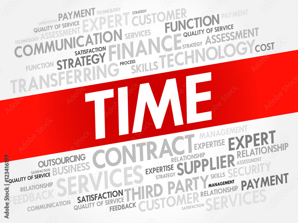 TIME word cloud collage, business concept background Stock Vector ...