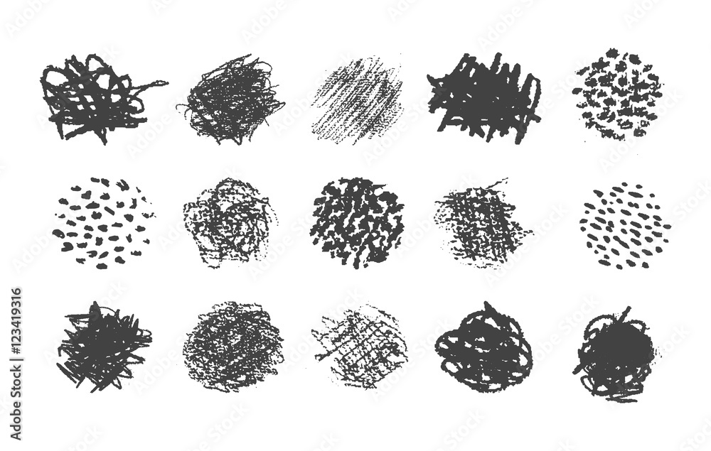 Pencil scribble brush pack, various textures for illustration shading ...