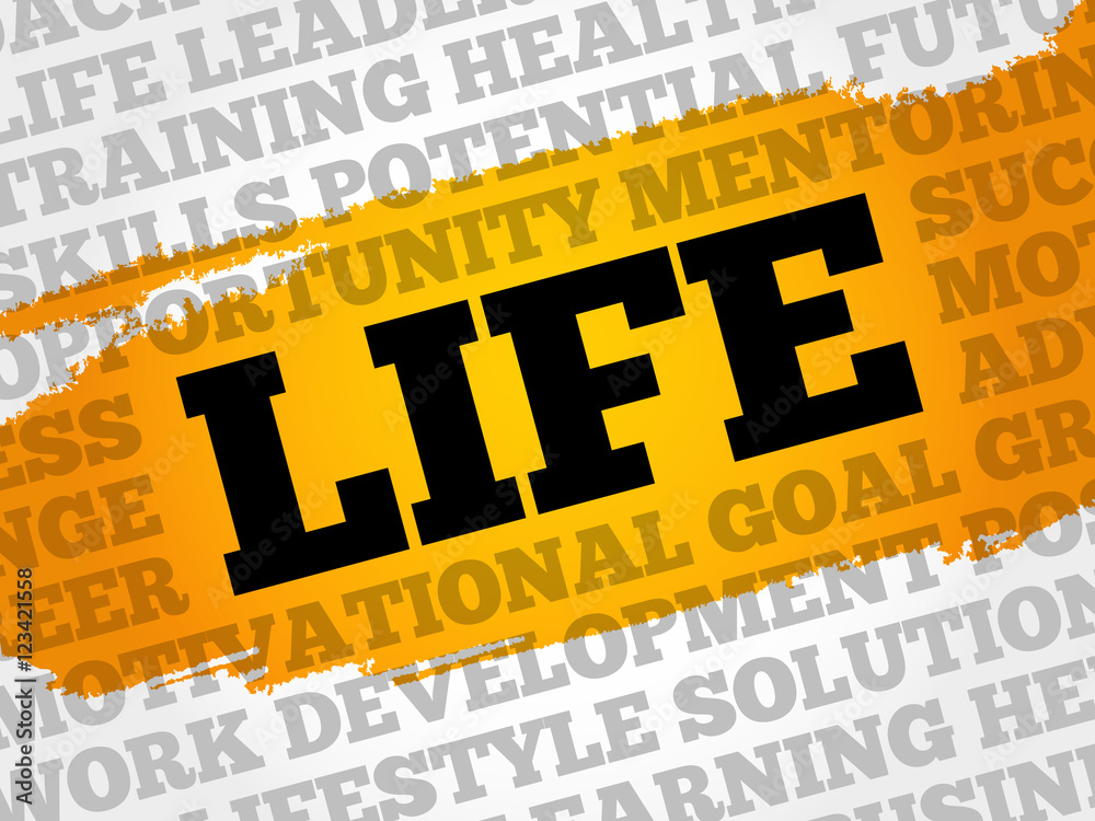 Life Word Cloud Collage Business Concept Background Stock Vector Adobe Stock
