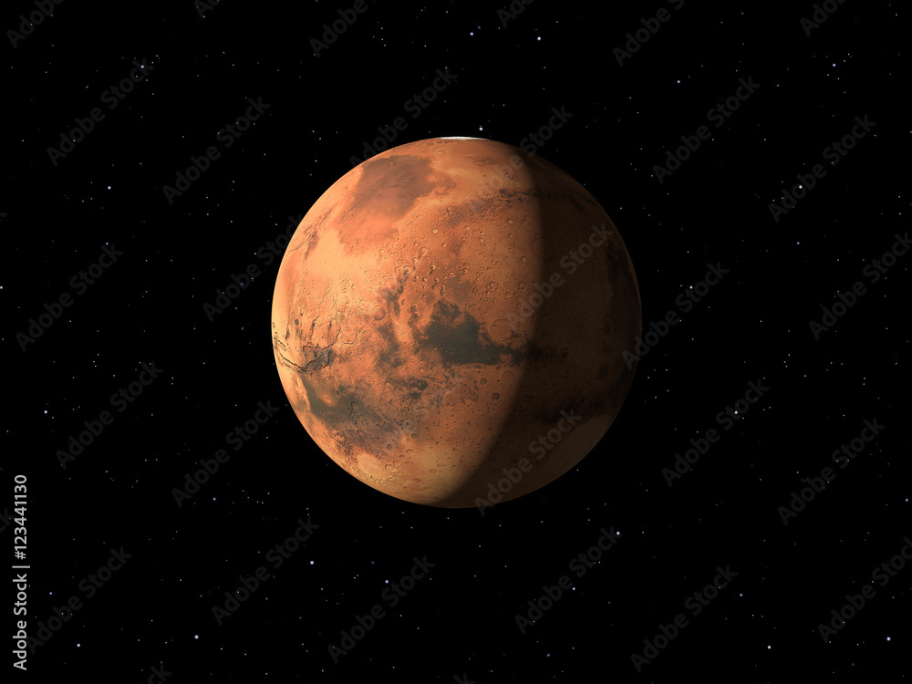 Planet Mars done with NASA textures Stock Illustration | Adobe Stock