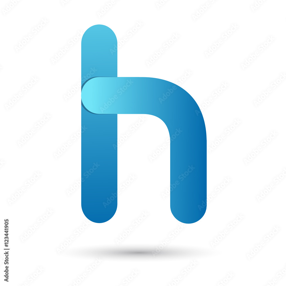 Letter h with blue color on white background Stock Vector | Adobe Stock