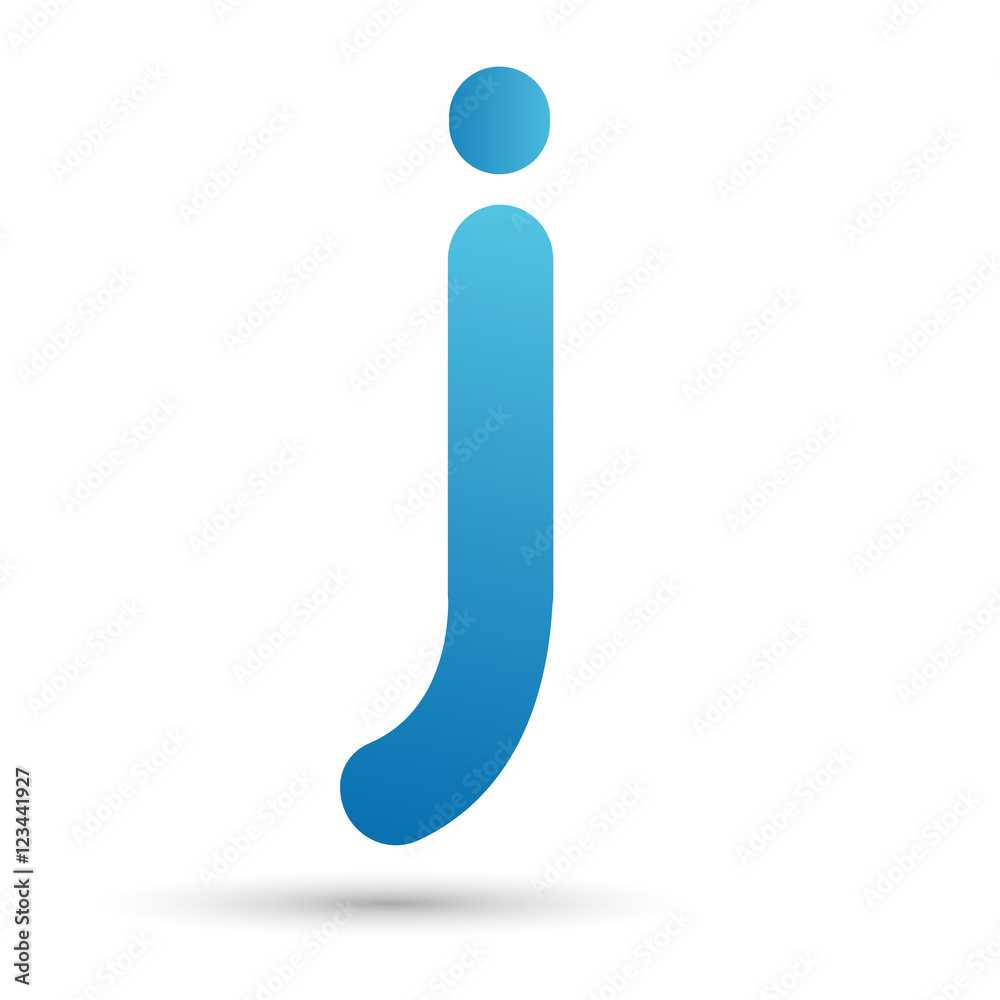 Letter j with blue color on white background Stock Vector | Adobe Stock