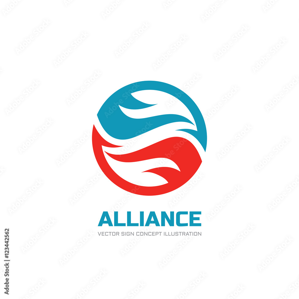 Vetor de Alliance - vector logo template concept illustration. Abstract ...