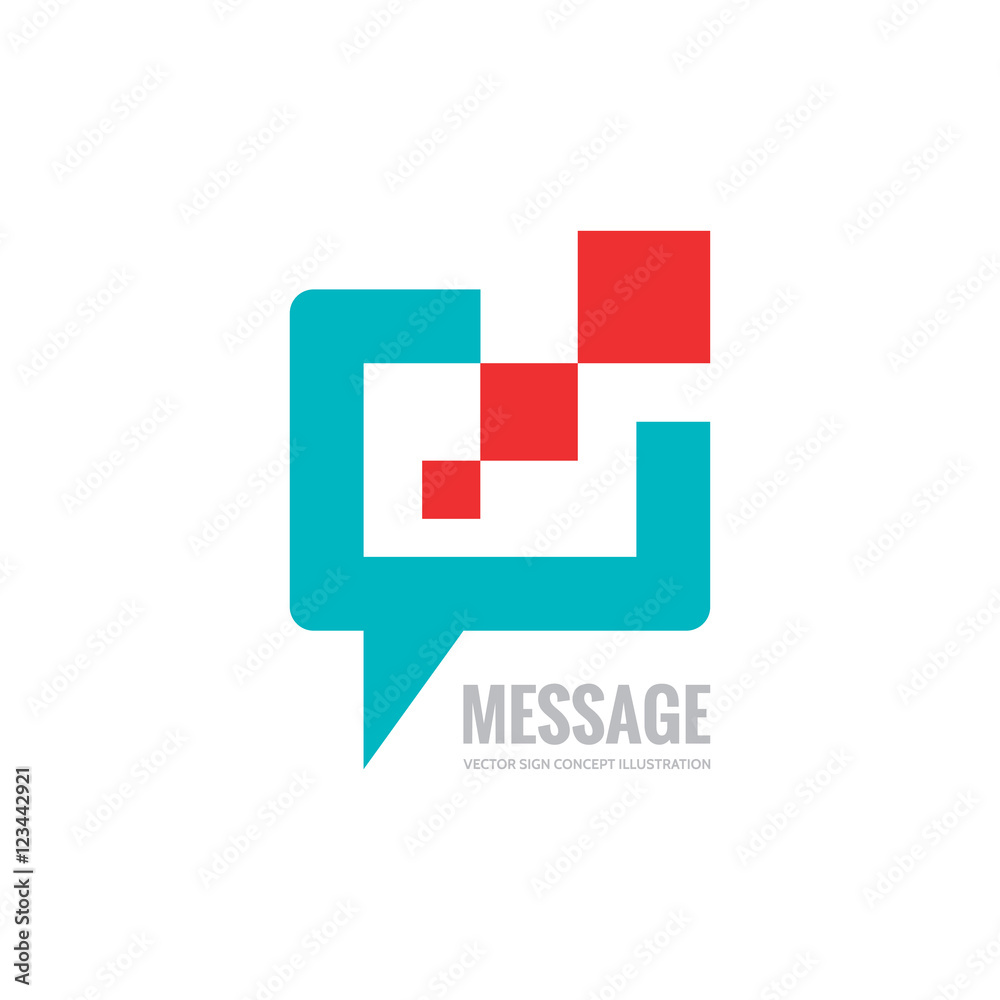 Message - vector logo template concept illustration. Speech bubble ...