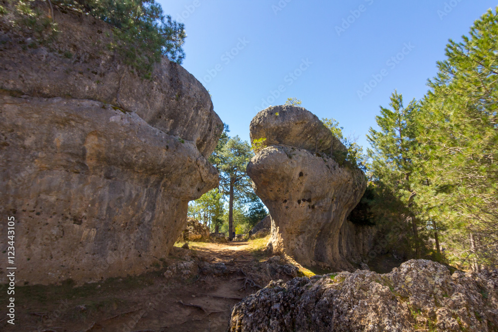 Rocks with capricious forms in the enchanted city of Cuenca, Spain ...