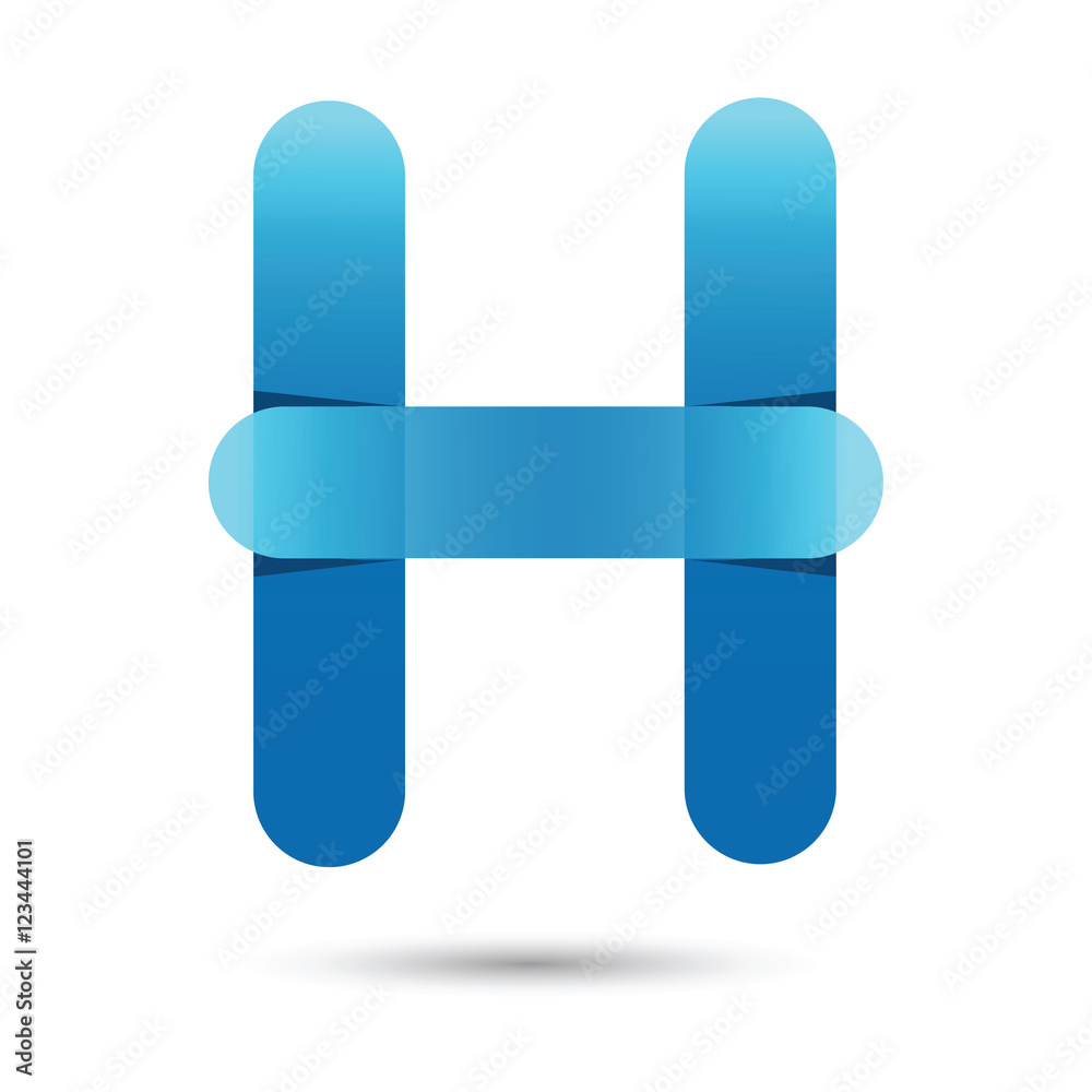 H font vector with blue color on White background, Futuristic fo Stock ...