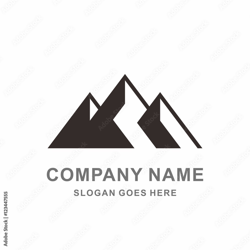 Mountain Shape Adventure Outdoor Geometric Triangle Vector Logo Design ...