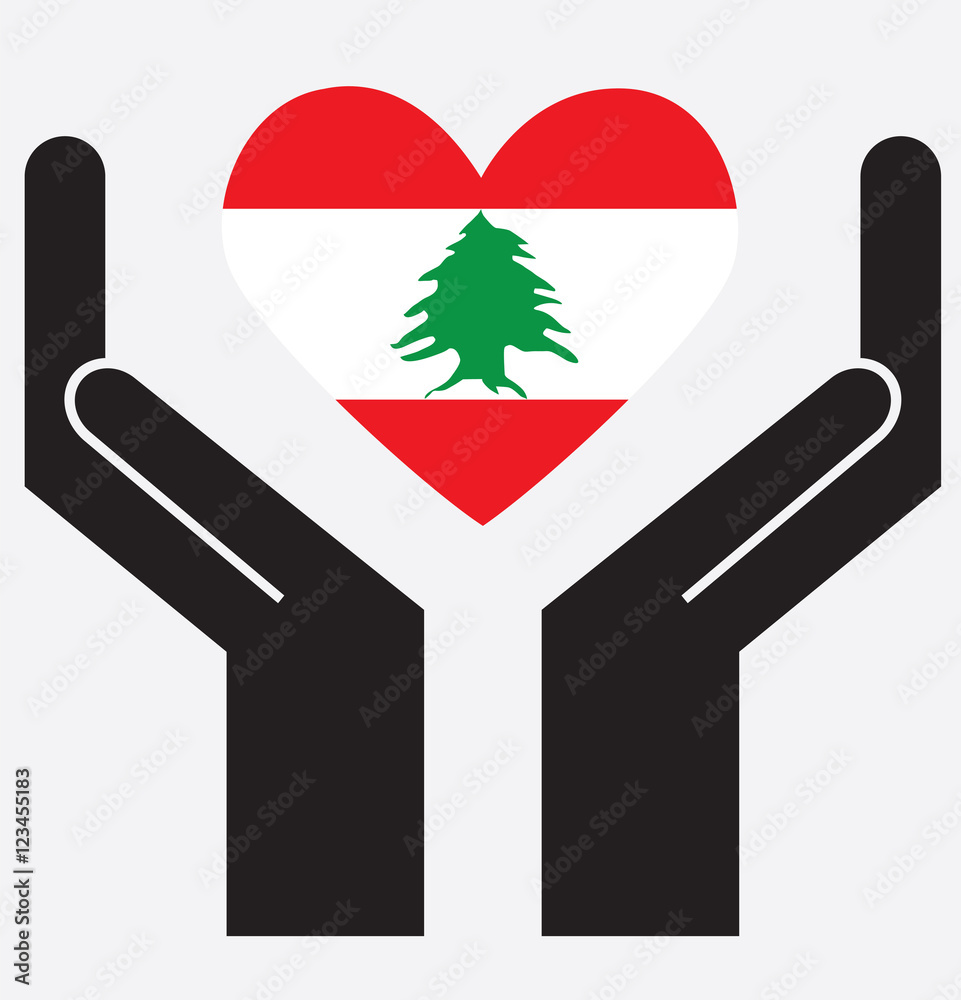 Lebanon Flag Heart