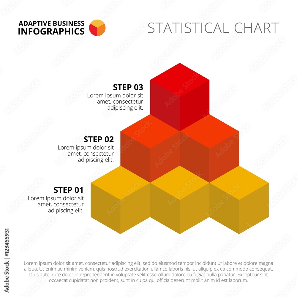 Cube Step Diagram Template Stock Vector | Adobe Stock