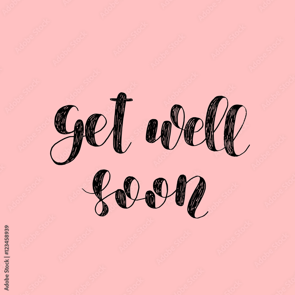 Get well soon. Brush lettering. Stock Vector | Adobe Stock