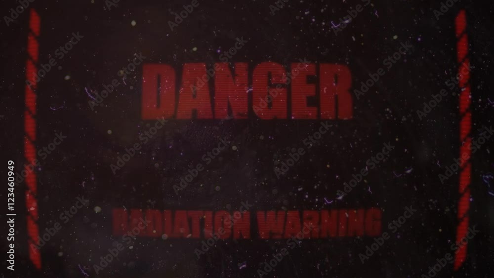 Radioactive Alert Signal Warning Sign on a Screen Stock Video | Adobe Stock