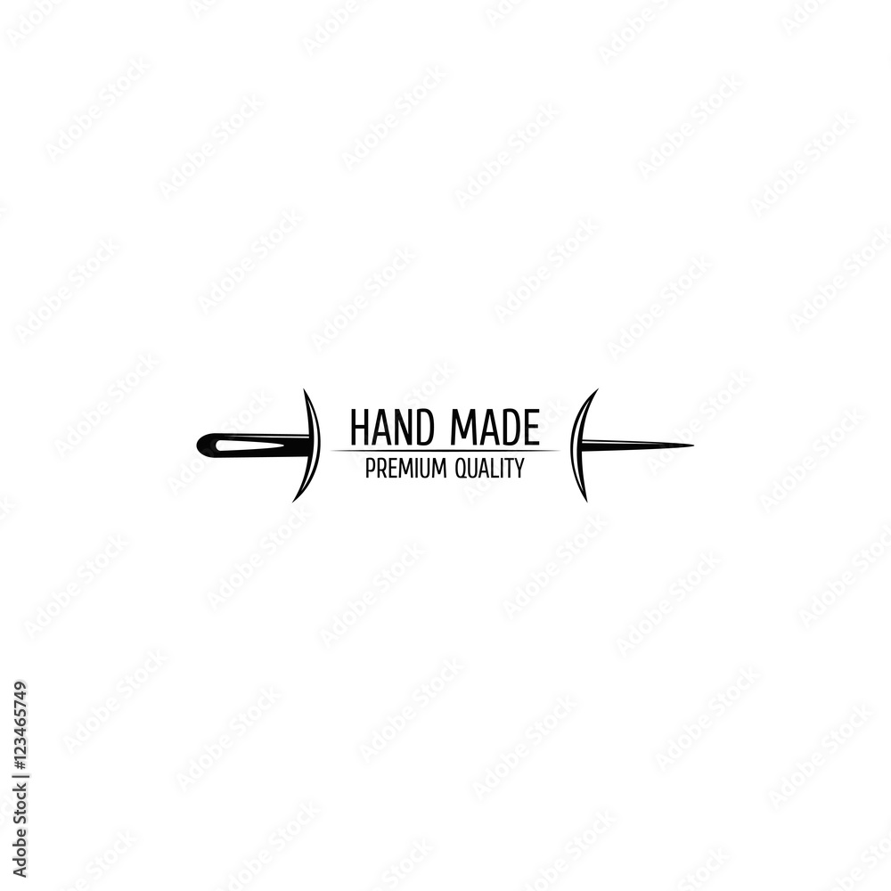 The Hand Sewing. Stripe Needle Thread. Sewing Studio Badge. Tailor Shop ...