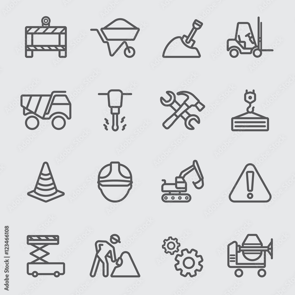 Construction line icon Stock Vector | Adobe Stock